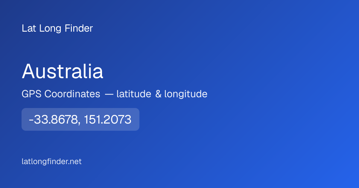 Australia Coordinates — Latitude, Longitude & Map